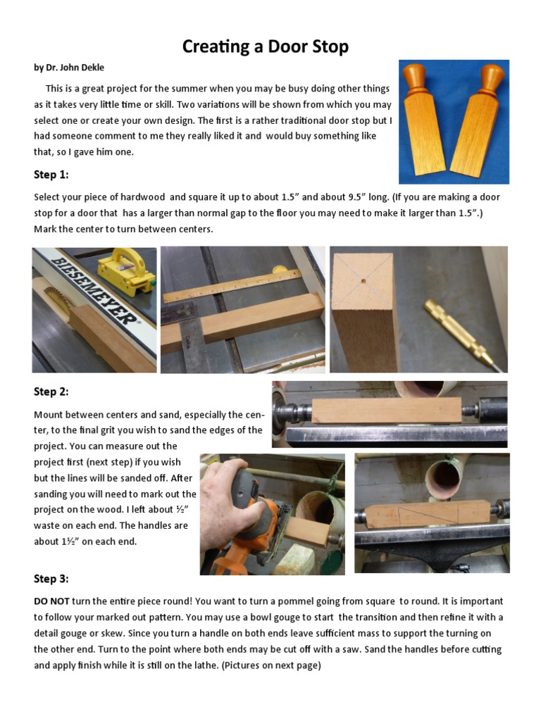 Creating A Door Stop | PDF | Tools | Industrial Processes