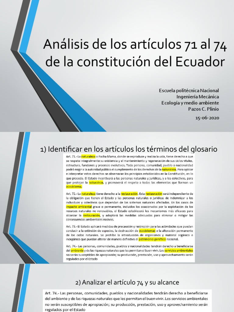 Artículos 71-74 Constitución Del Ecuador | PDF
