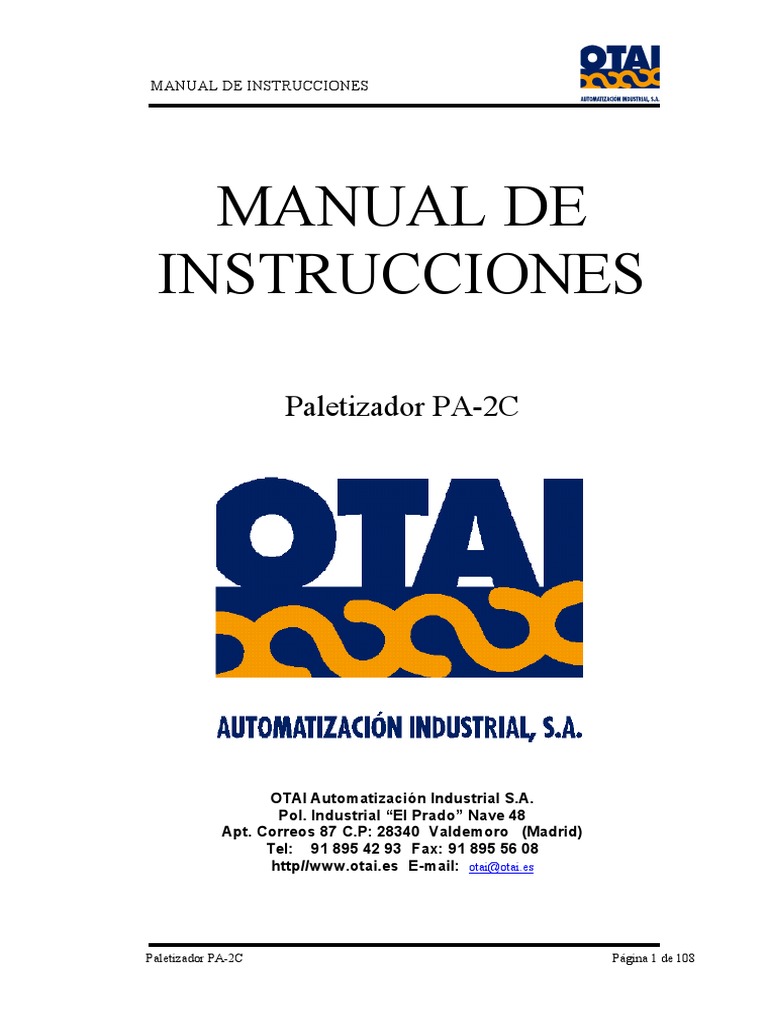 Manual Paletizador Otai PA-2C | PDF | Solenoide | Neumático