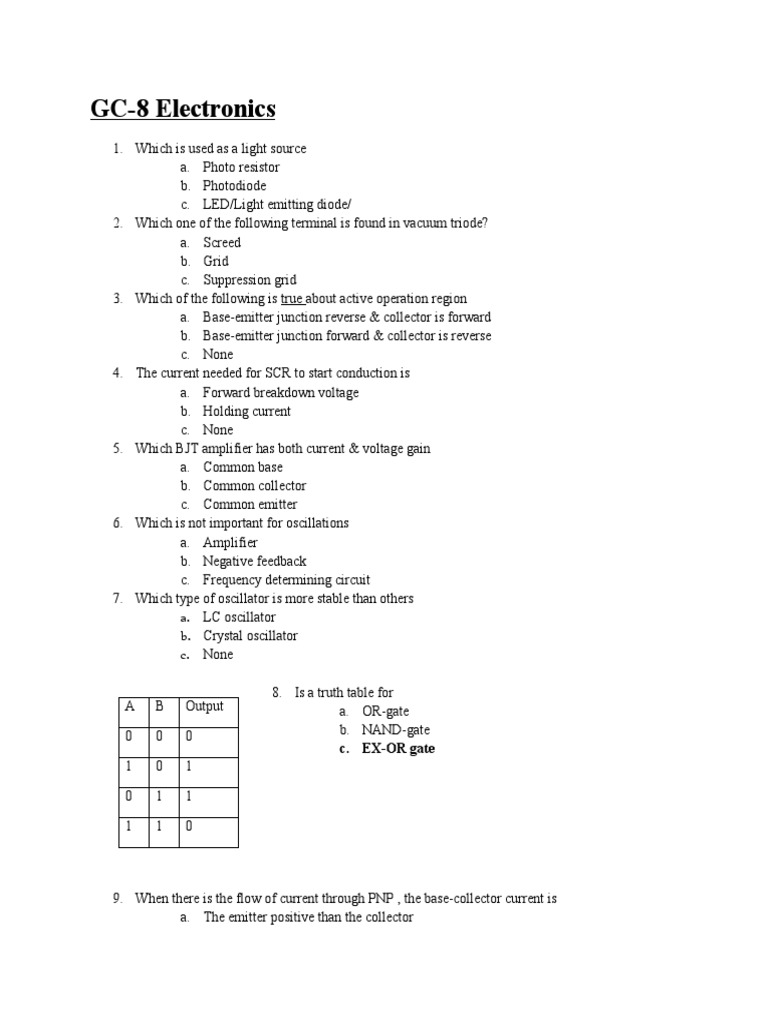 GC-8 Basic Electronics | PDF | Bipolar Junction Transistor | Diode