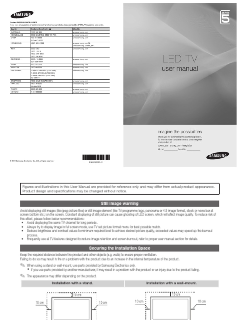 Samsung Led User Manual Uc5000 | PDF | Hdmi | Set Top Box