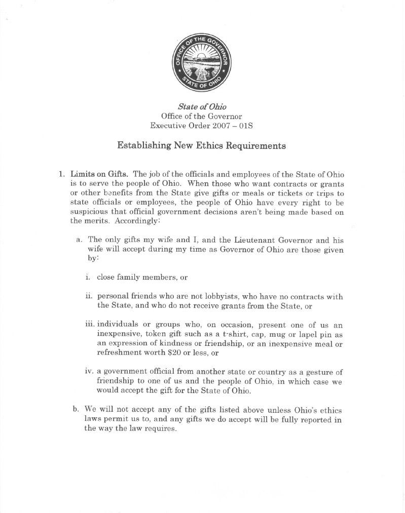 Executive Order 2007 01S | PDF