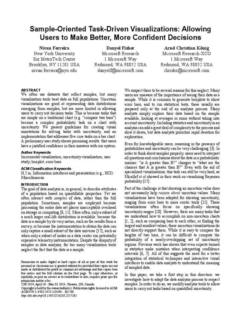 Sample-Oriented Task-Driven Visualizations: Allowing Users To Make Better, More Confident ...