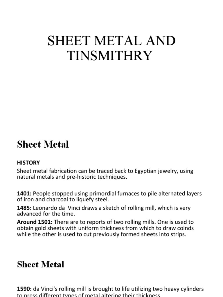 Sheet Metal and Tinsmithry | PDF | Sheet Metal | Crafts