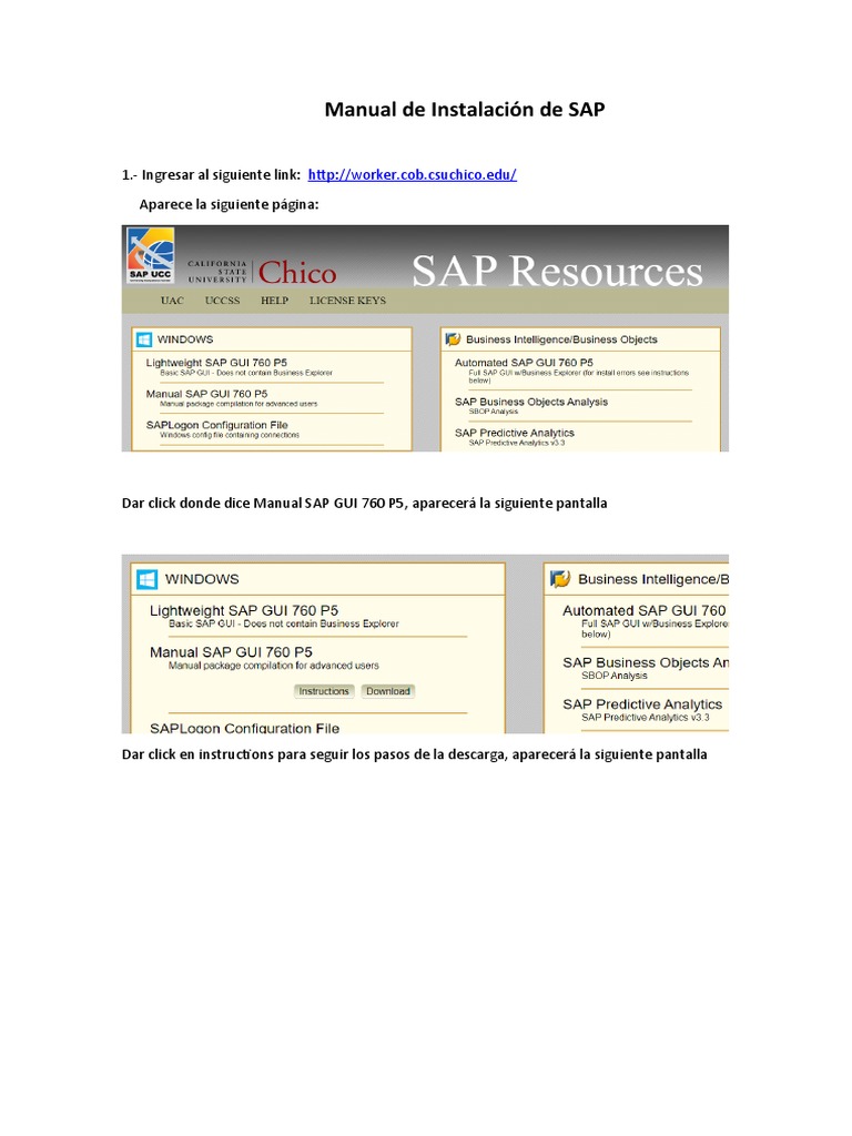 Manual de Instalacion de SAP GUI 760 P5 | PDF