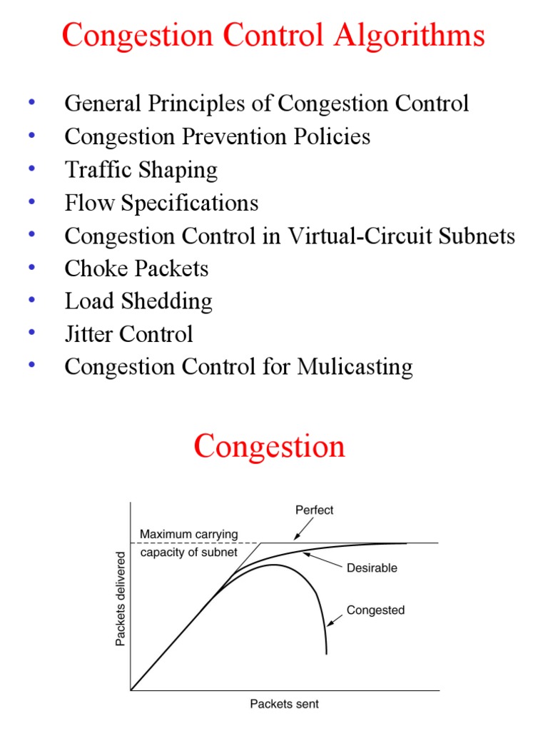 Congestion Control Algorithms Pdf Network Congestion Routing