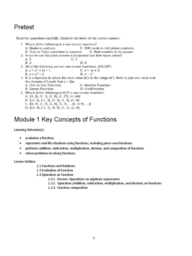 Gen Math Q1 Mod 1 | PDF | Fraction (Mathematics) | Factorization