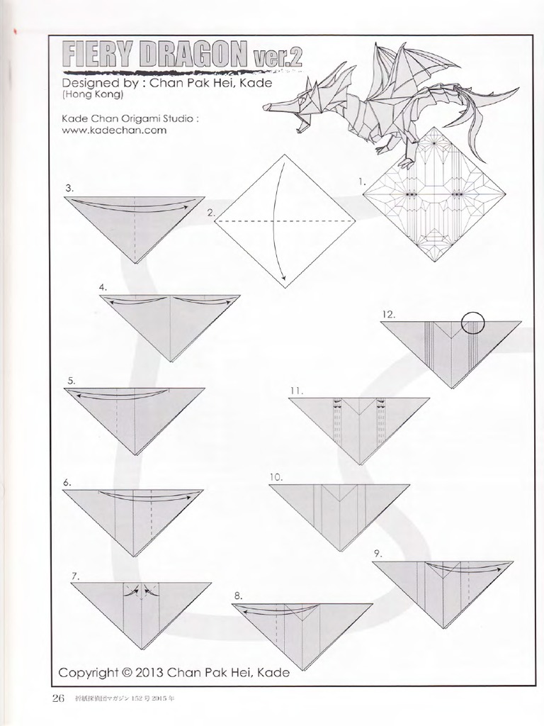 Origami Fiery Dragon Instructions