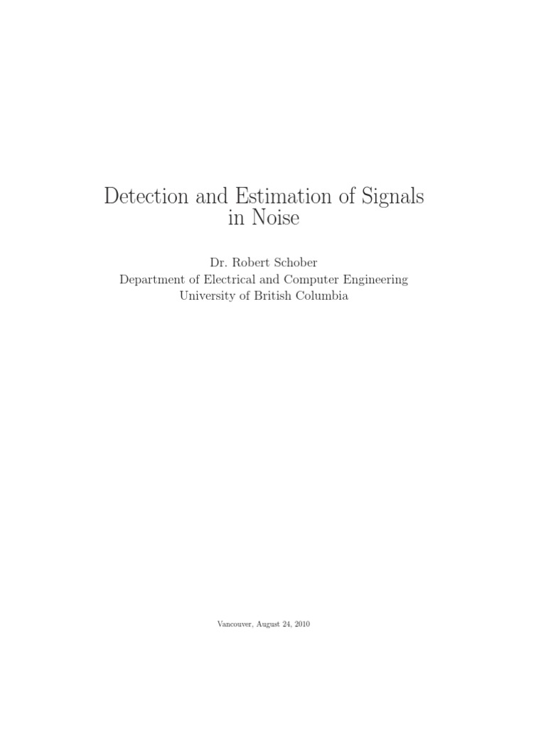 Detection and Estimation of Signals in Noise | PDF | Modulation ...