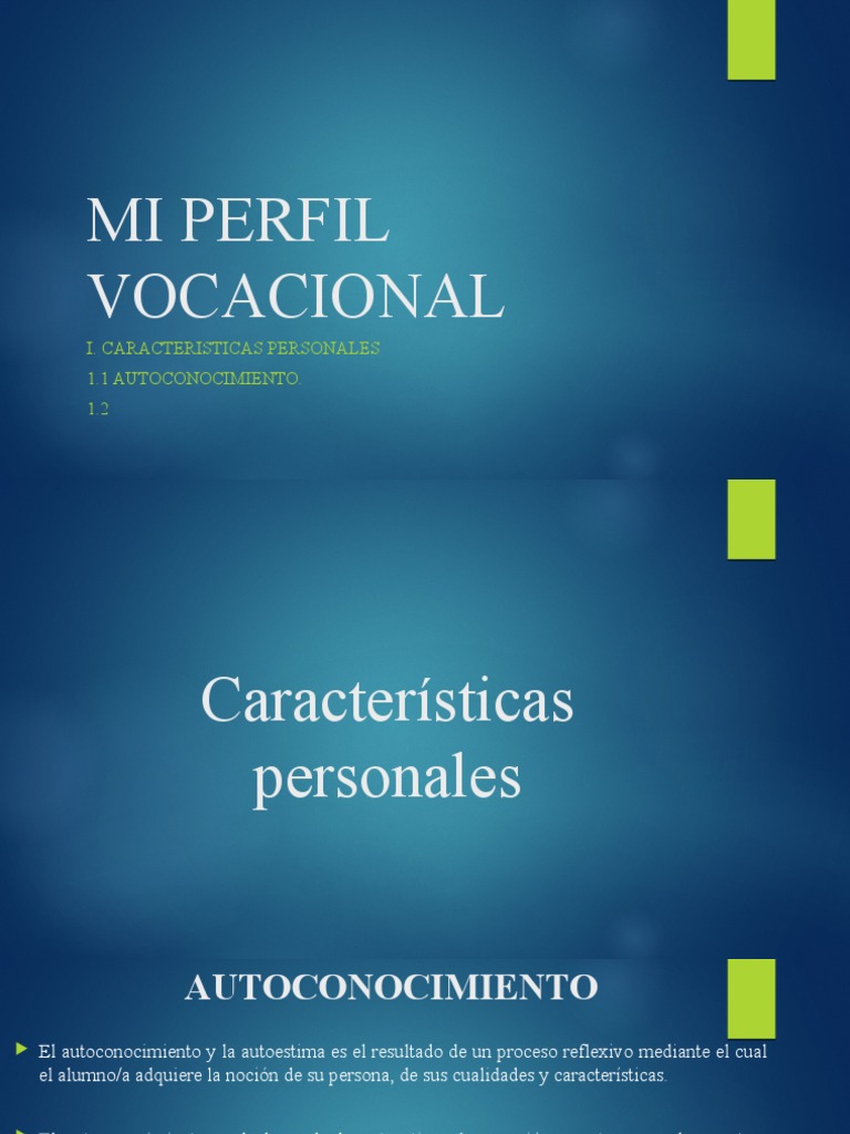 Mi Perfil Vocacional | PDF | Autoestima | Cognición
