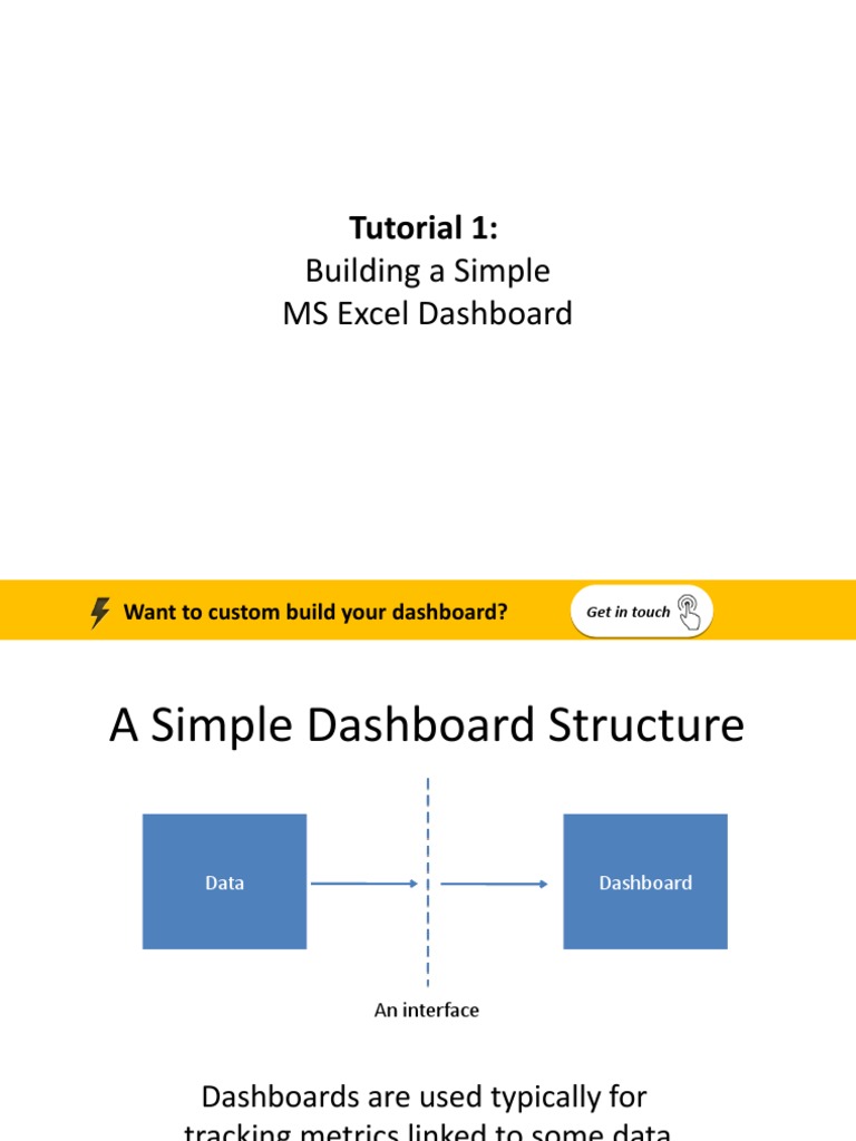 Tutorial 1:: Building A Simple MS Excel Dashboard | PDF | Microsoft ...