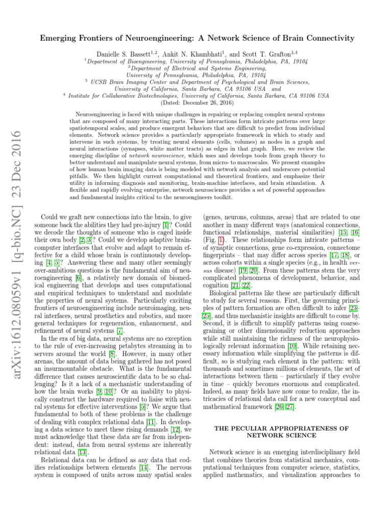 Neuroengineering & Network Science | PDF | Magnetic Resonance Imaging | Brain