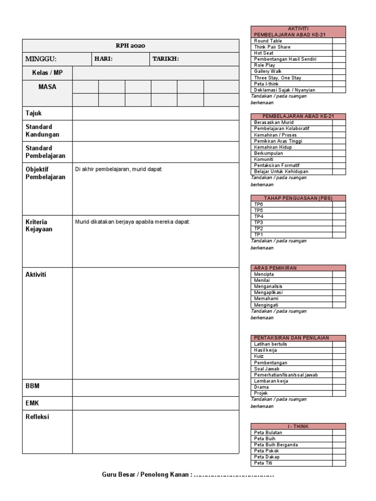 Template RPH 2020 | PDF
