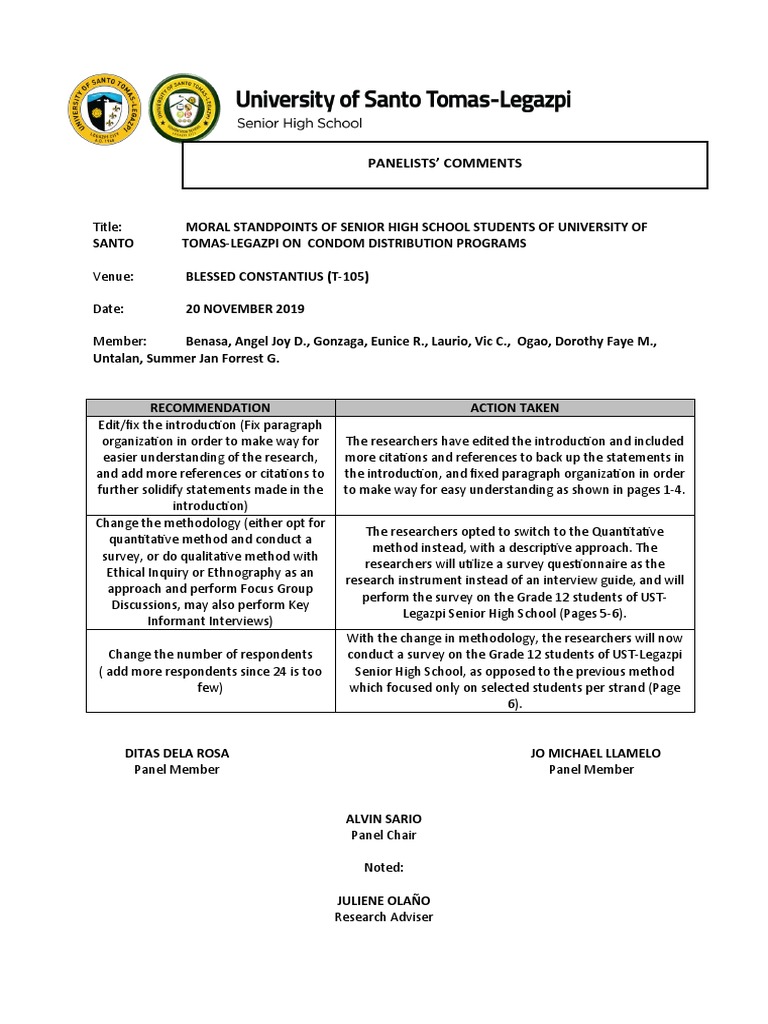Table of Recommendations and Suggestions | PDF | Science | Scientific ...