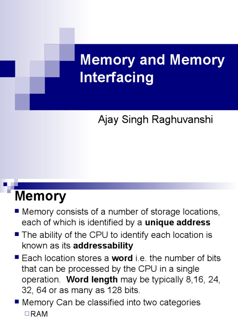 Memory Interfacing Pdf Random Access Memory Computer Memory 