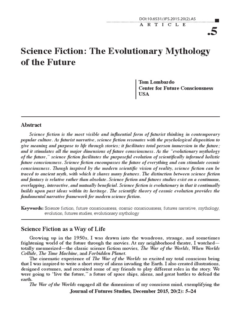 Science Fiction as Future Mythology | PDF | Archetype | Narrative