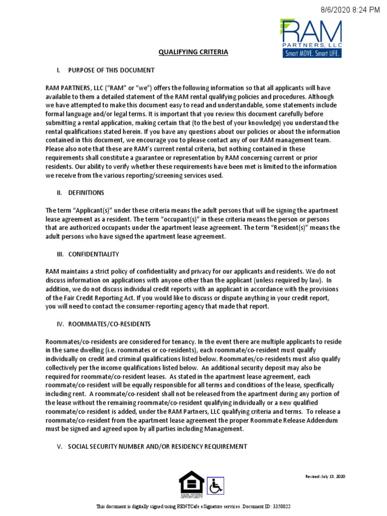 Qualifying Criteria PDF | PDF | Identity Document | Lease