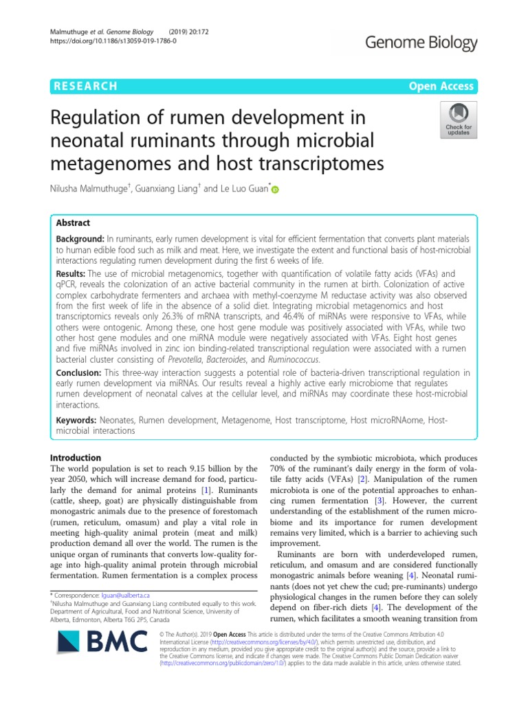 2019 - Regulation of Rumen Development in Neonatal Ruminants Through ...