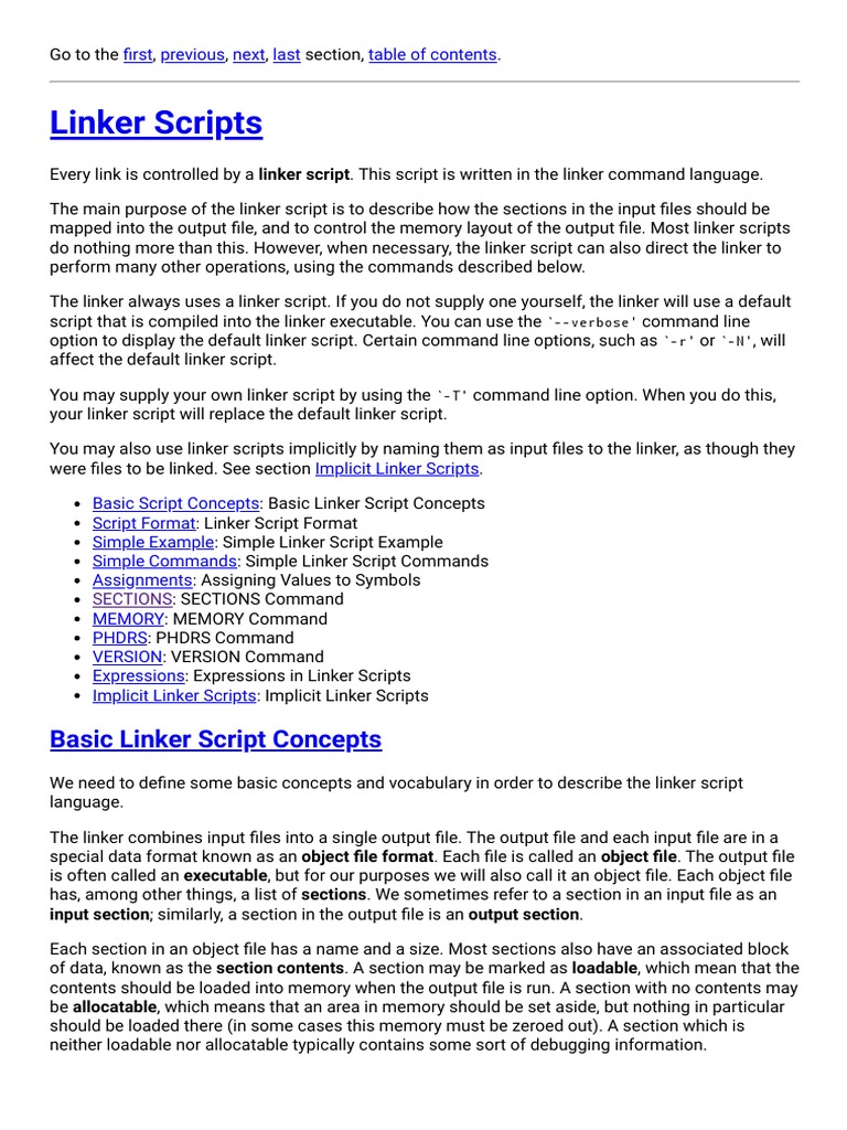 Using Ld The Gnu Linker Linker Scripts Pdf Constructor Object Oriented Programming 0530