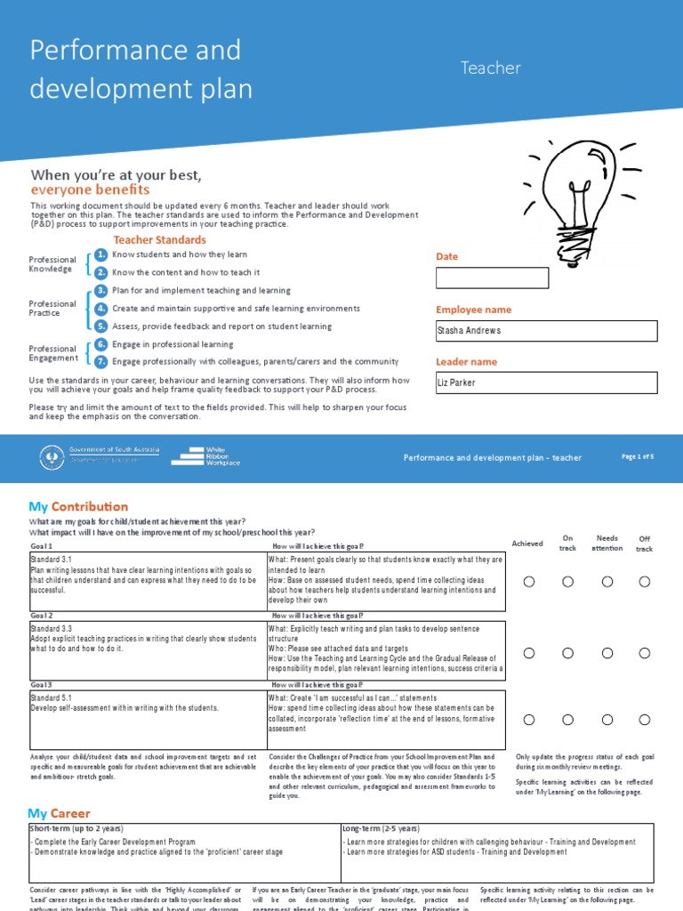 Teacher Performance Development Plan | PDF | Mentorship | Teachers