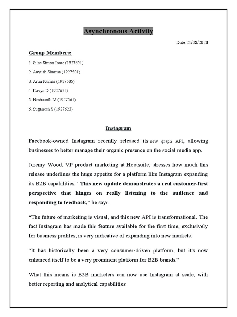 Asynchronous Activity: Group Members | PDF