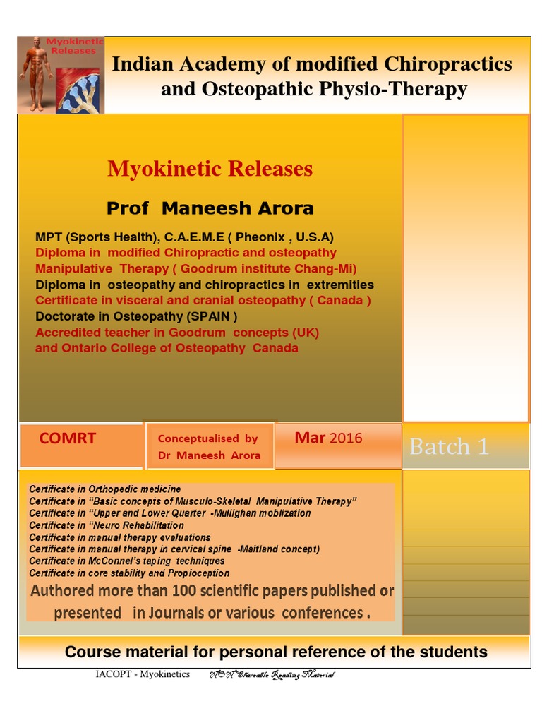 Myokinetic Therapy Concepts and Techniques | PDF | Anatomical Terms Of ...