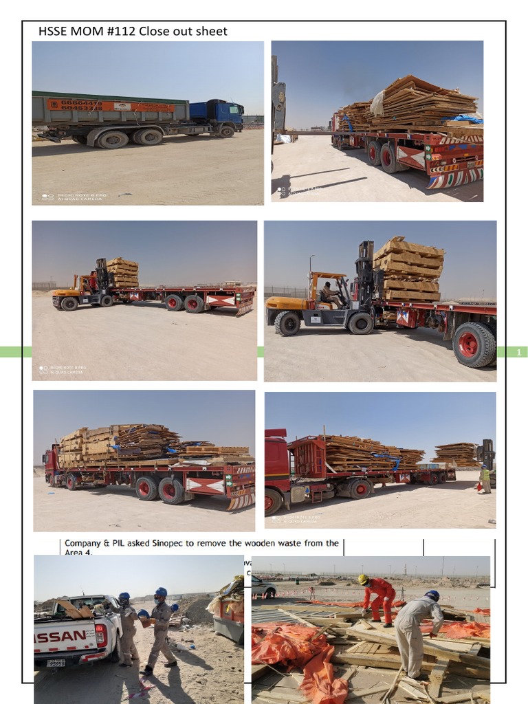 HSSE MOM #112 Close Out Sheet | PDF