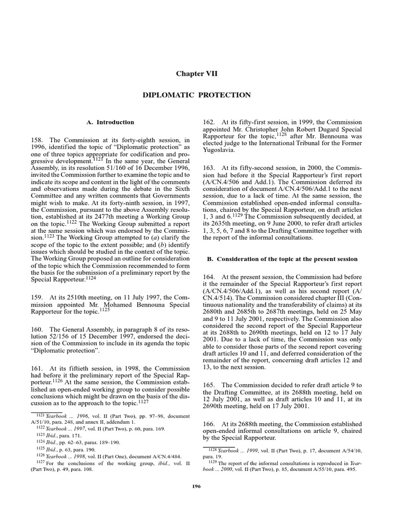 ILC Diplomatic Protection 2000 | PDF | Legal Remedy | Nationality