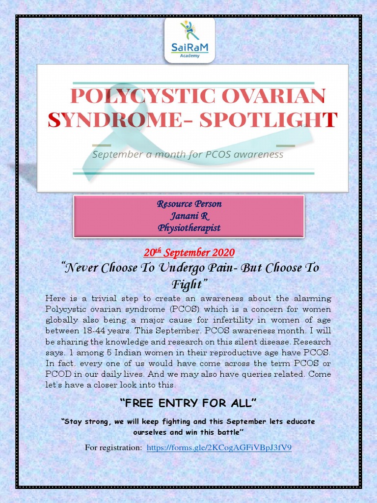 PCOS Awareness Month: Join the Fight | PDF | Self-Improvement | Wellness