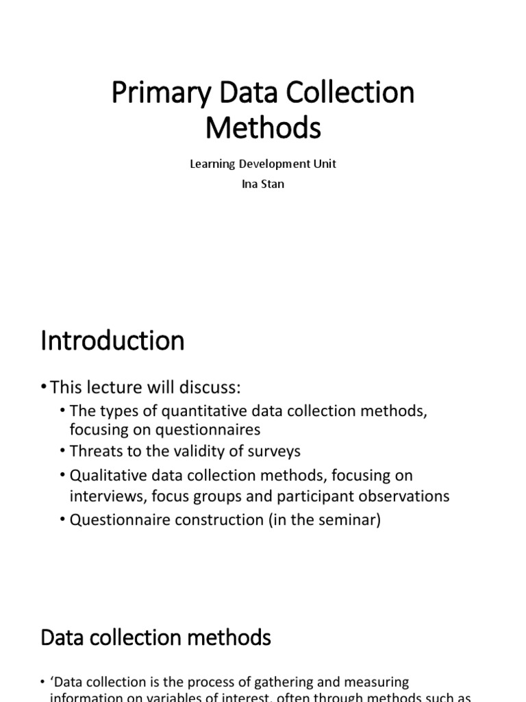 Data Collection Methods | PDF | Survey Methodology | Interview