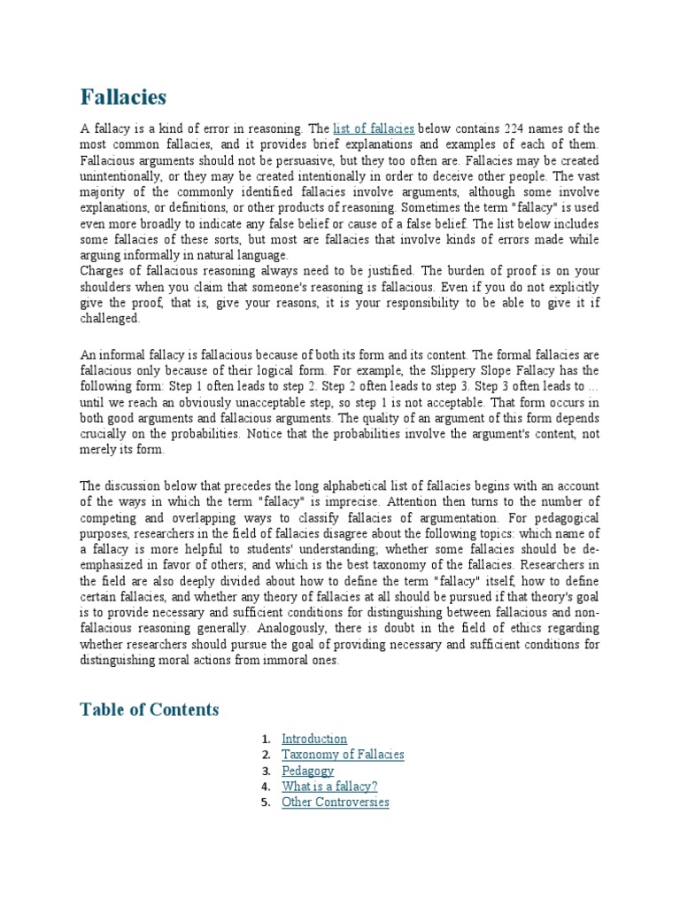 List of Fallacies | Download Free PDF | Fallacy | Argument