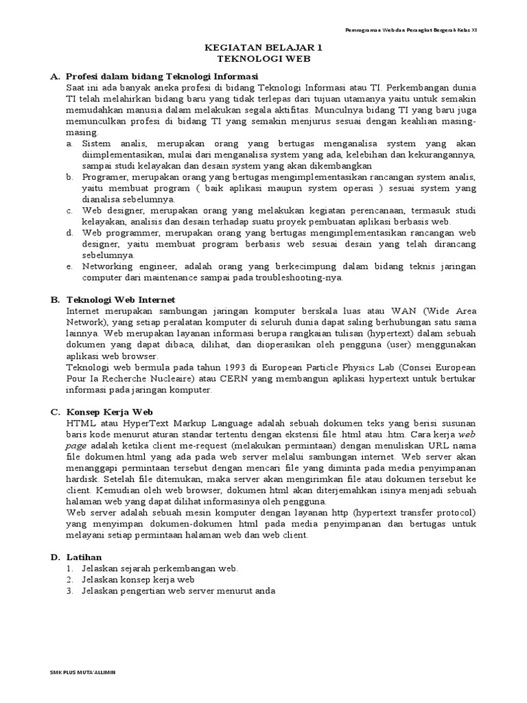 2.modul Web Kelas Xi | PDF