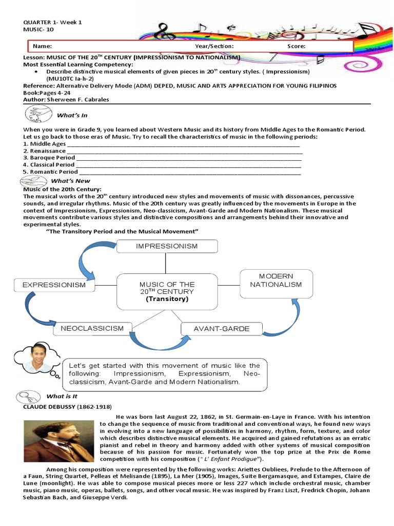 LEARNING ACTIVITY SHEETS IN MAPEH 10 | Abstract Art | Concerto