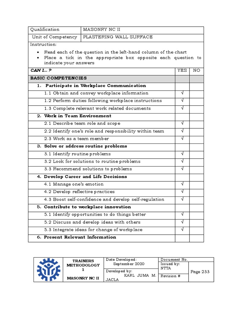 Can I ?: Basic Competencies Participate in Workplace Communication ...