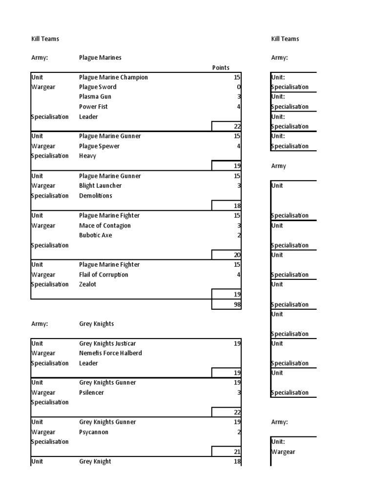 Kill Teams | PDF | Military Science | Projectile Weapons