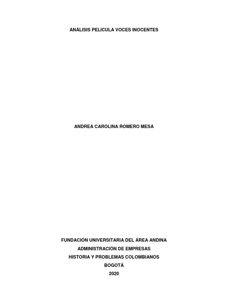 Análisis Pelicula Voces Inocentes | PDF | El Salvador | Familia
