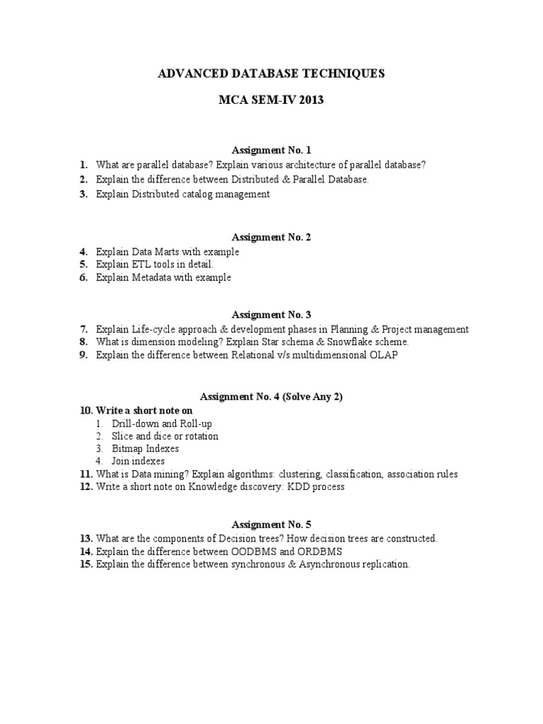 Advanced Database Techniques | PDF