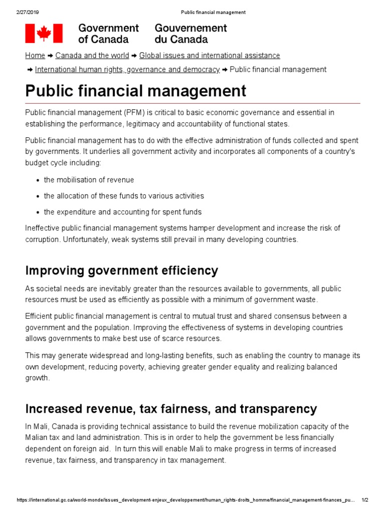 Enhancing Public Financial Management | PDF | Development Aid | Taxes