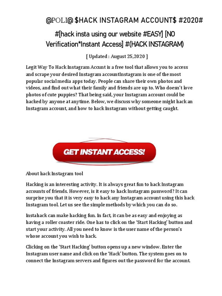 @poli@ $hack Instagram Account$ #2020# # (Hack Insta Using Our Website ...