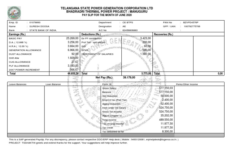 Telangana State Power Generation Corporation LTD Bhadradri Thermal ...