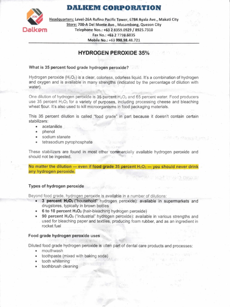 H2o2 35% | PDF