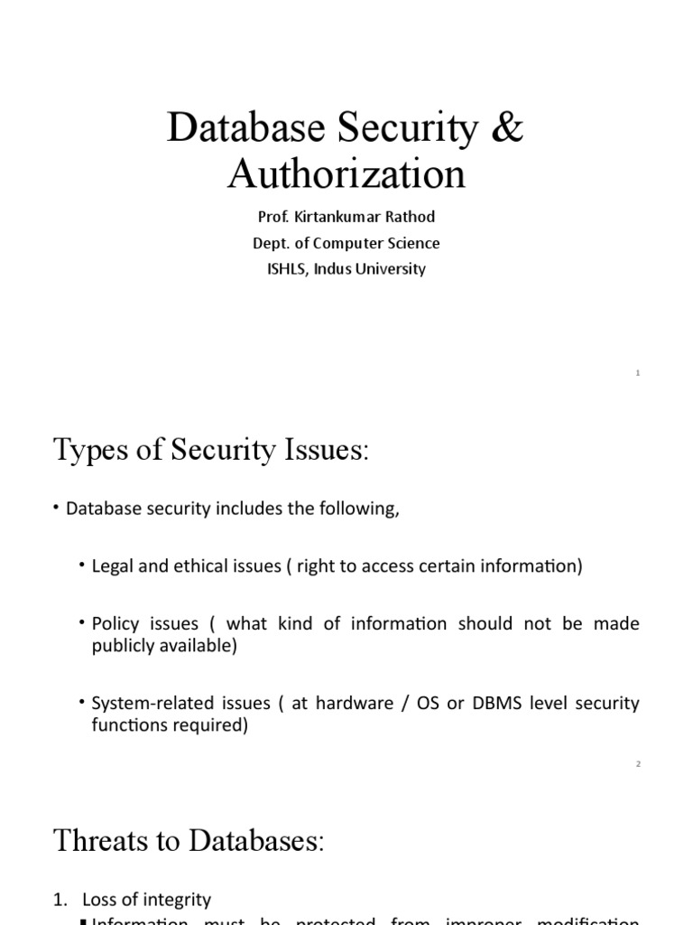 Chapter 23 Database Security | PDF | Databases | Access Control