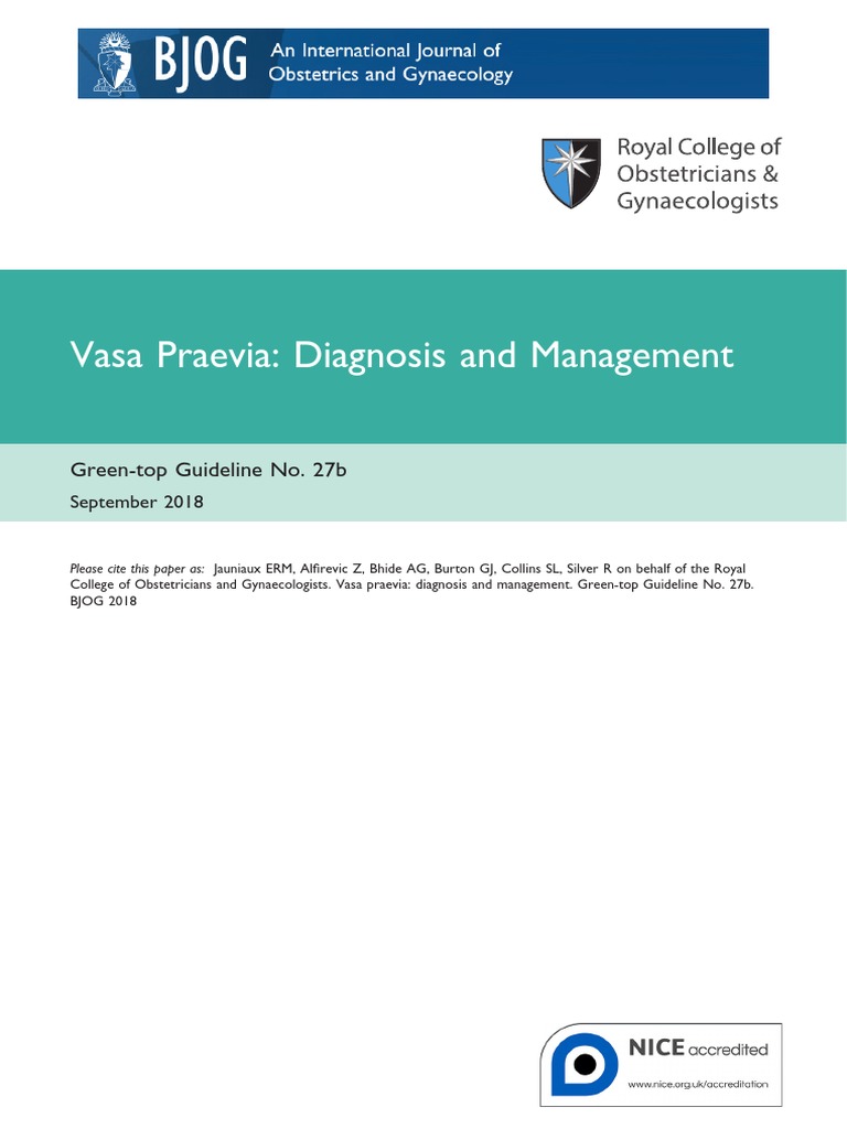 Vasa Praevia RCOG GTG | PDF | Preterm Birth | Randomized Controlled Trial