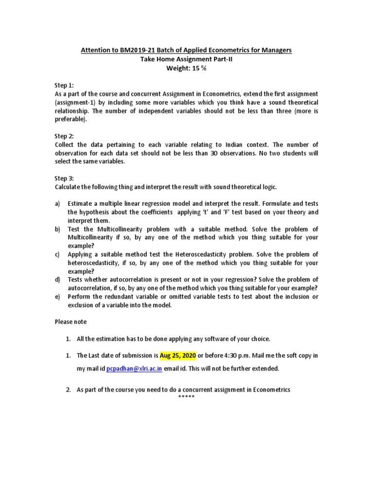 Take Home Assignment - 2 | PDF