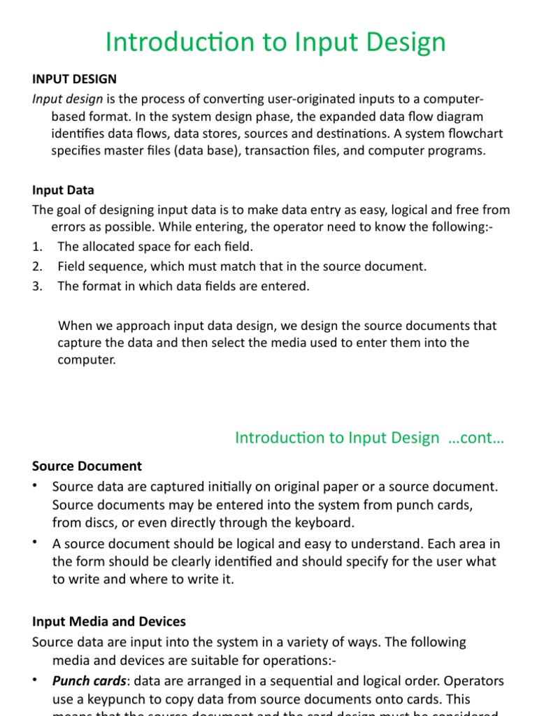 Introduction To Design - Input & Output | PDF | Input/Output | Computer Hardware