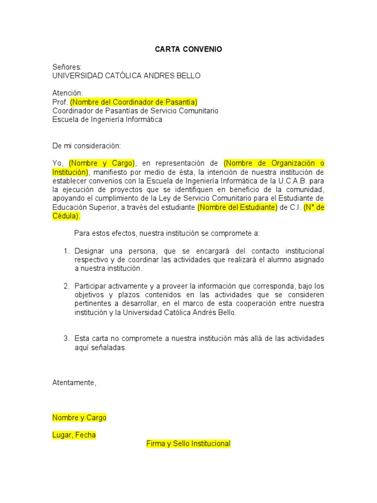03-Formato Carta Convenio | PDF