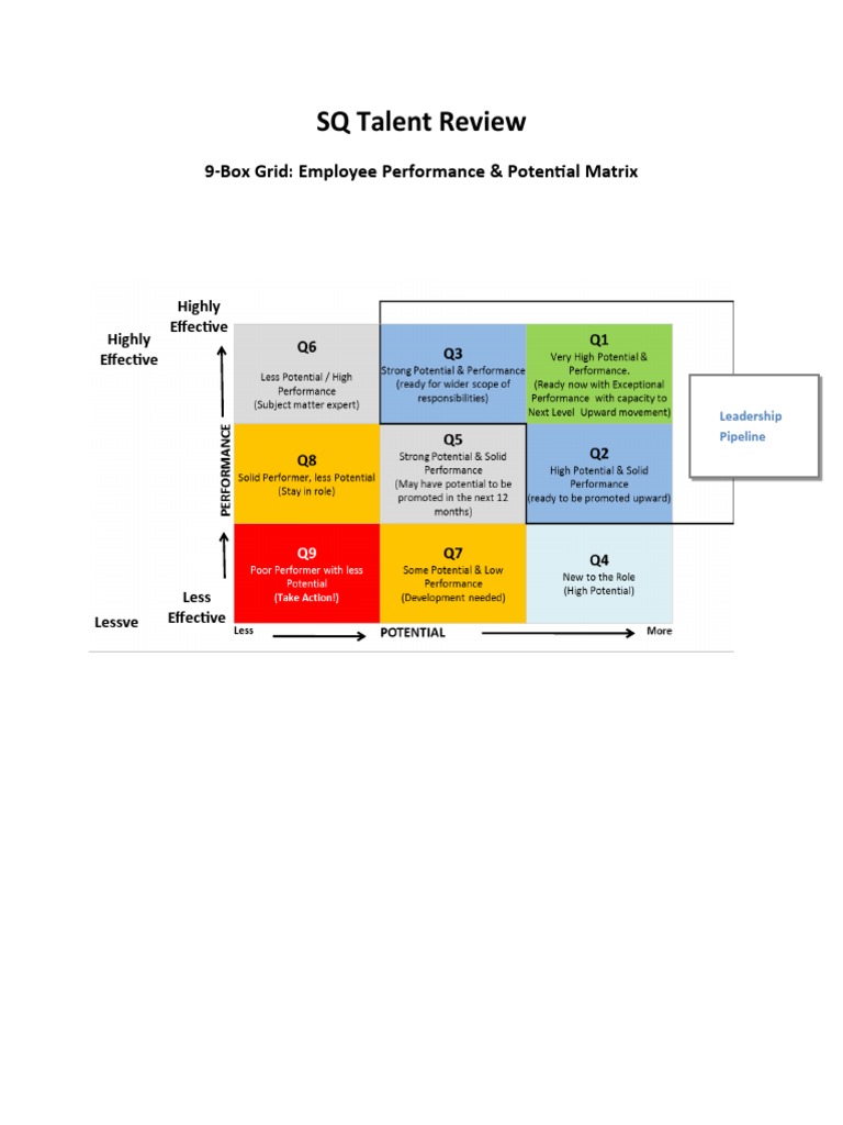 9-Box Grid Guidelines | PDF | Performance Appraisal | Leadership