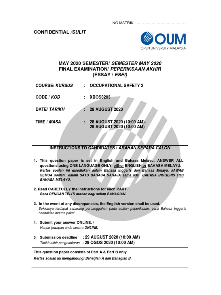 Exam Paper Occupational 2 PDF | PDF | Futurology | Occupational Safety ...