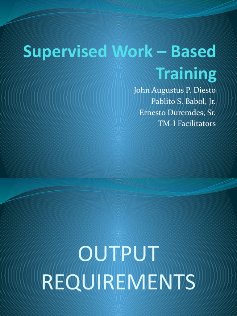 Supervised Work - Based Training | PDF | Business