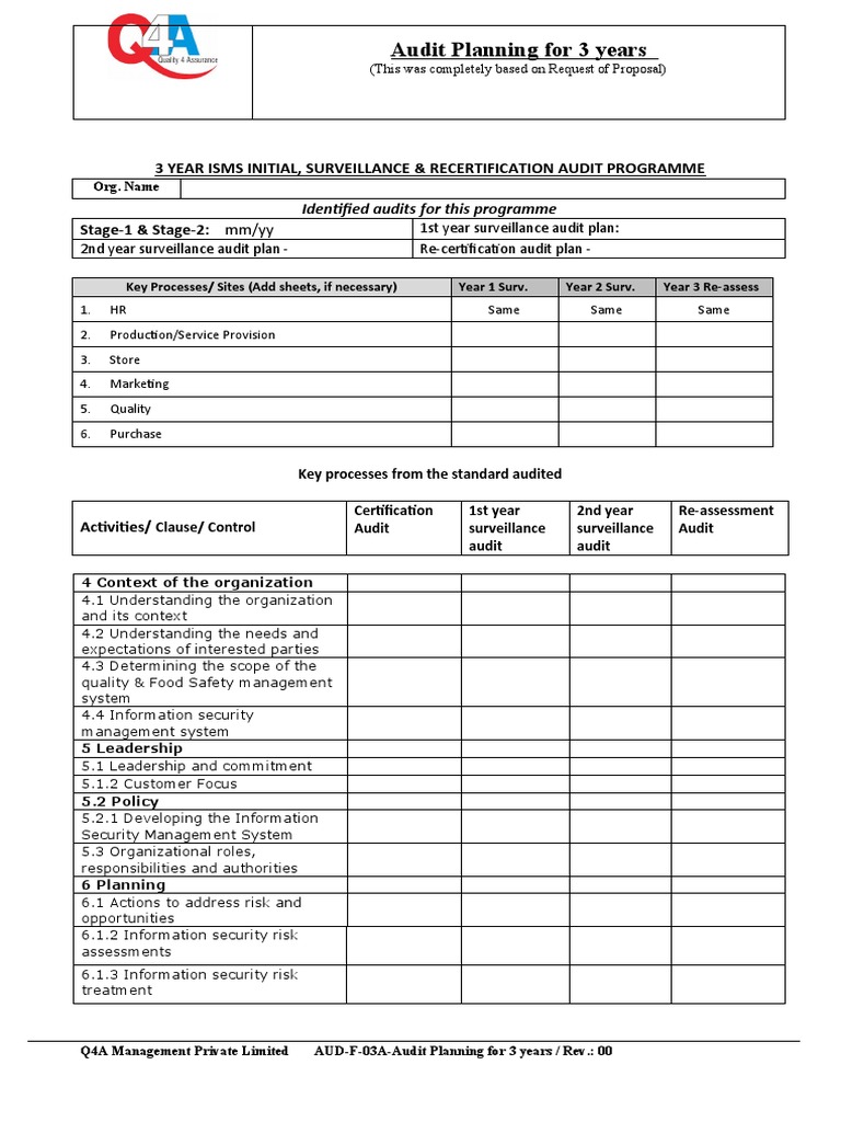 3-Year ISMS Audit Plan | PDF | Information Security | Access Control
